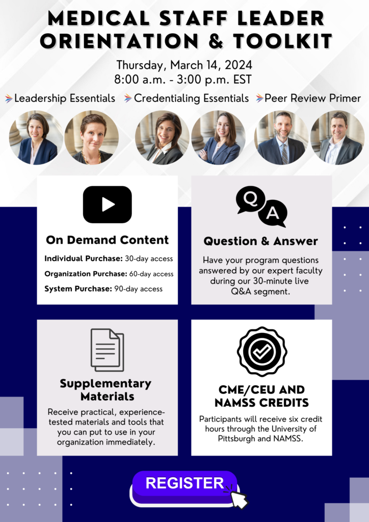 Medical Staff Leader Orientation & Toolkit